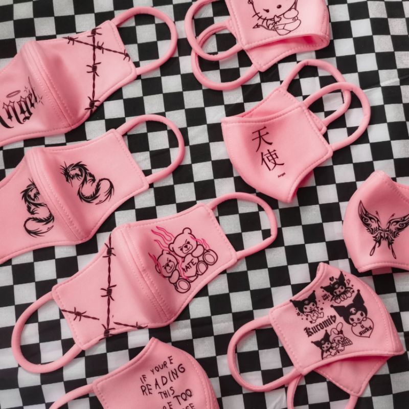 New Y2k Aesthetic Sexy type face mask with tissue filter pocket ...