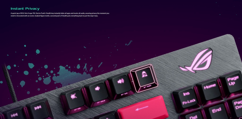 ASUS ROG Strix Scope TKL Electro Punk Mechanical Gaming Keyboard (2 ...