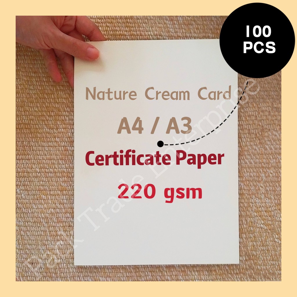 [100 PCS] A5/ A4/A3 Ivory Card Cream Butter Color 220g Plain ...