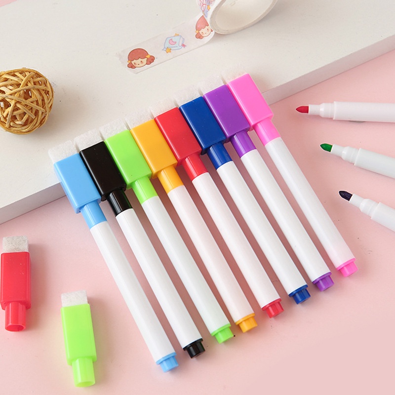 8 Colors Erasable Children's Whiteboard Pen Repeatable Easy-Erase Color ...