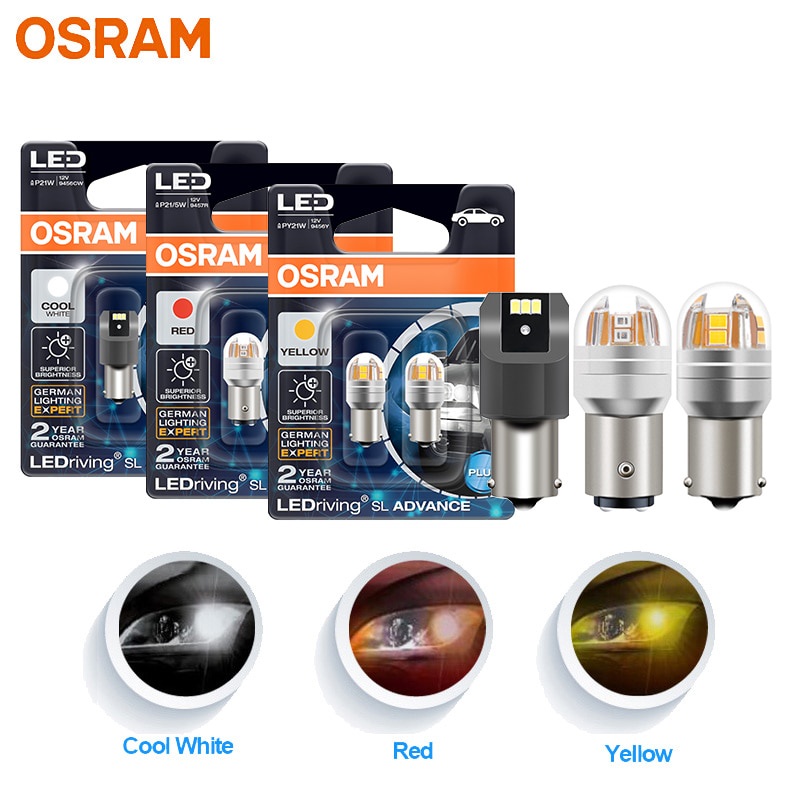 OSRAM LED P21W PY21W P21/5W Signal Light LEDriving SL Advance S25 1156 1157 LED Car Fog Bulbs ...