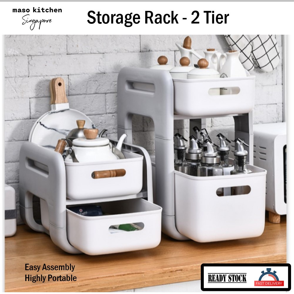 Kitchen Organiser Rack - Storage Rack with Shelf Trolley ...