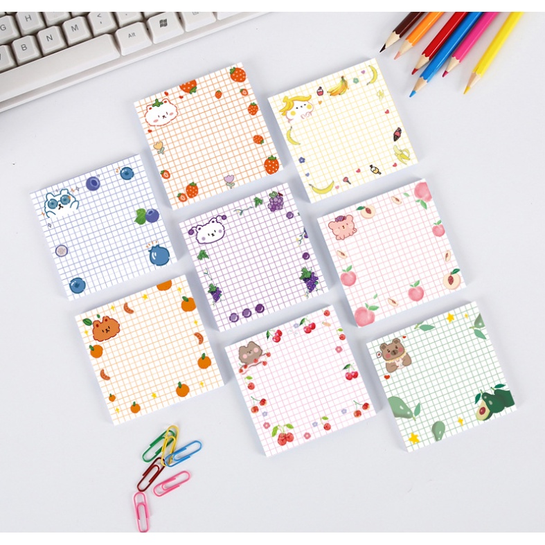 Korean fruit Style Sticky note grid / stick note grid korean fruit ...