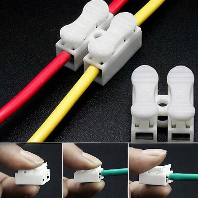 10/20/30Pcs CH-2 Spring Quick Wire Connector Cable Clamp Terminal Block ...