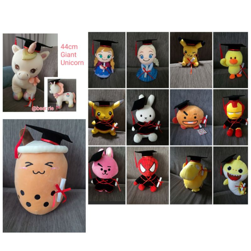 Instock graduation bear graduation plush toy elsa anna totoro ironman ...