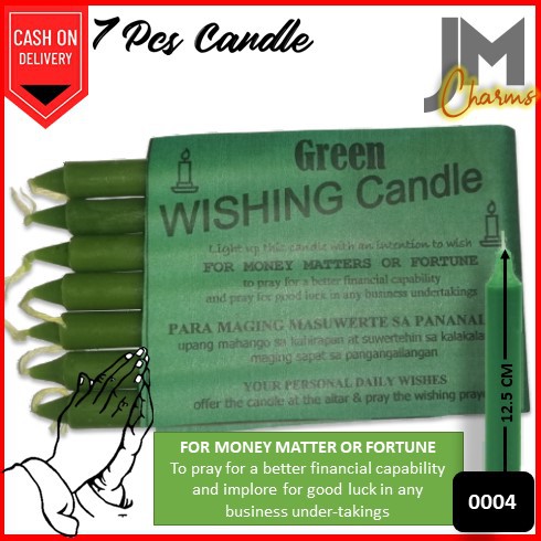 JM L-0004 | Green Wishing Candles for Personal Wishes (7 PCS Small ...