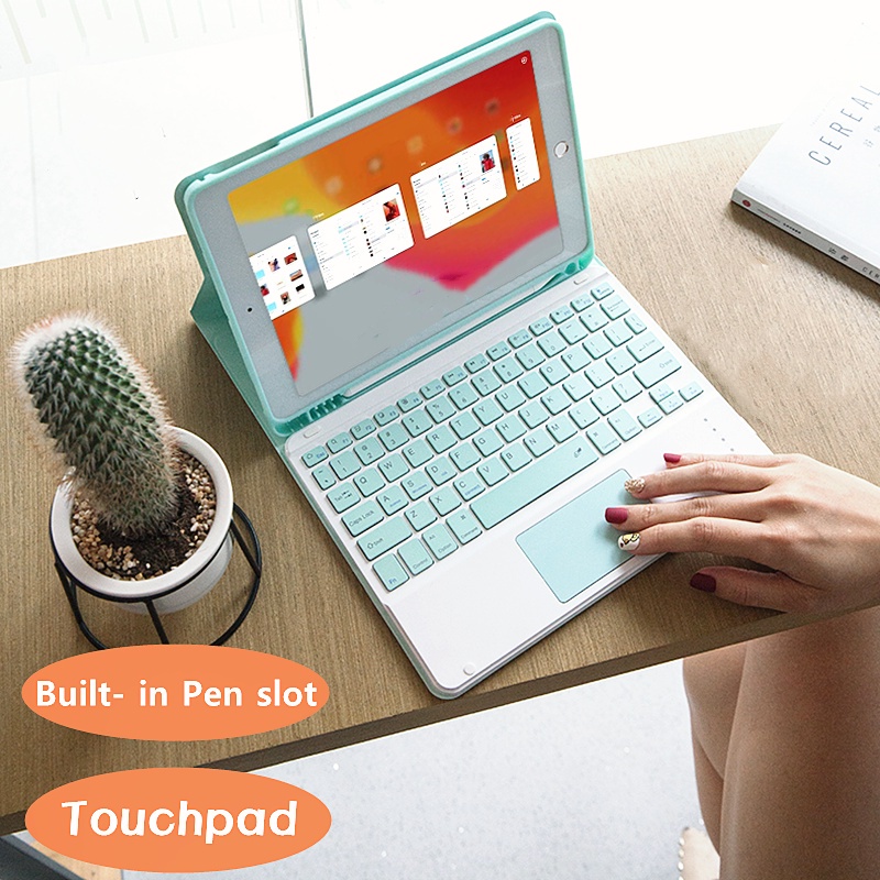 NIXXOS For iPad Case with Smart Trackpad Keyboard Built-in Pencil ...