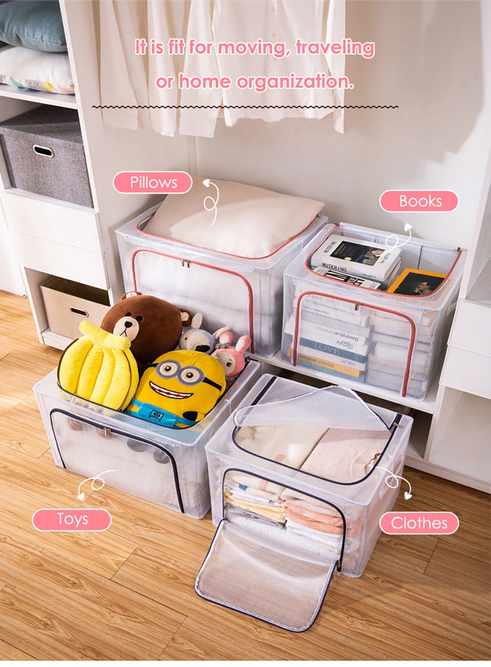 Transparent Dust-proof Thickened Foldable Storage Box Large Capacity ...