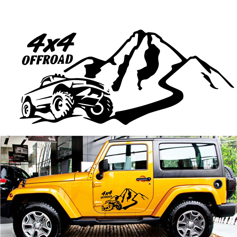1PCS 4X4 Off-Road Vehicle Car Stickers Outdoor Hill Vinyl Decals Sport ...