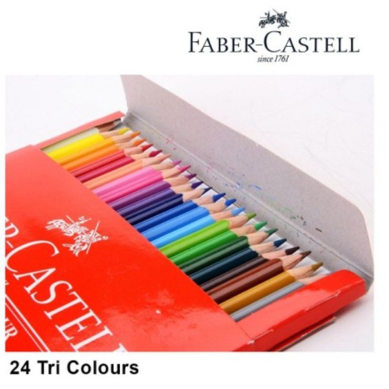 Faber-Castell Tri Colour Pencils / Pensil Warna 12(Short), 12, 24, 36 ...