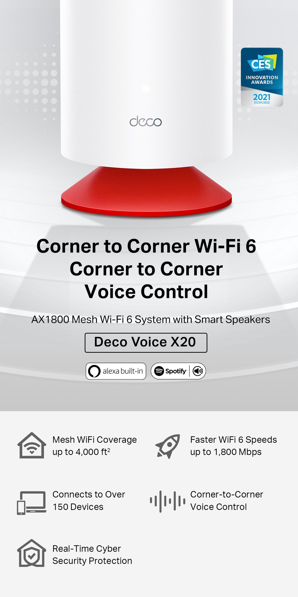 [Bundle] TP-LINK Deco Voice X20 AX1800 WiFi 6 Whole Home MESH Wifi ...