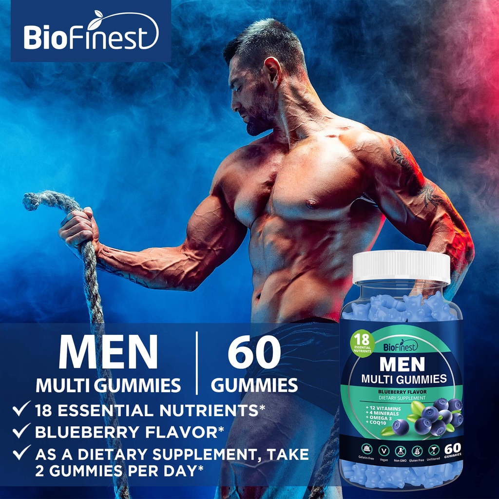 Biofinest Men MultiVitamins Gummy Supplement - 18 Minerals Vitamin A B ...