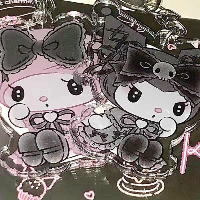 Ohaya Gothic cartoon keychain Melody Kuromi Keychain Couple Girlfriends ...