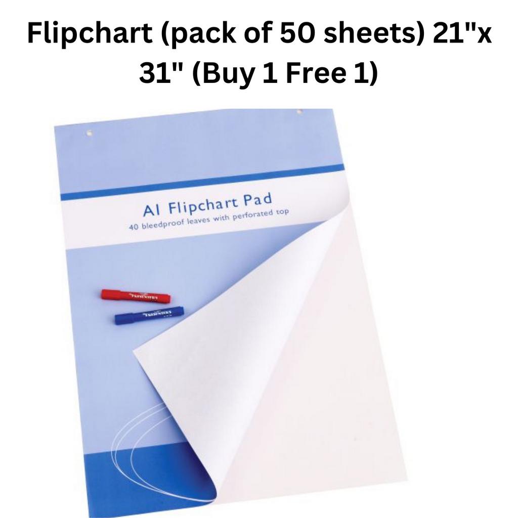 Flipchart (pack of 50 sheets) 21"x 31" (Buy 1 Free 1)Brand and picture ...