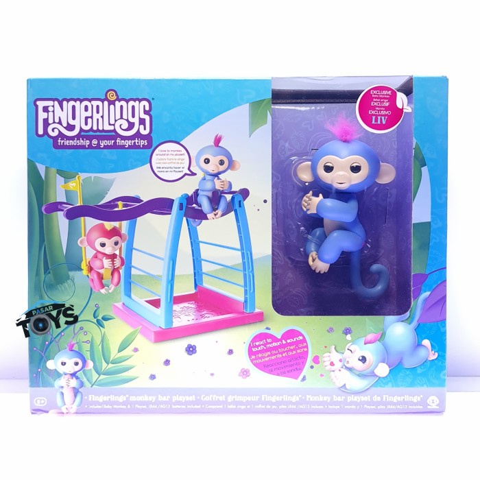 Fingerlings Monkey Bar Playset + Interactive Baby Monkey Liv | Shopee ...