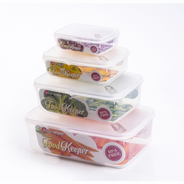 Elianware Airtight Food Keeper Plastic Storage Container Tupperware Box ...