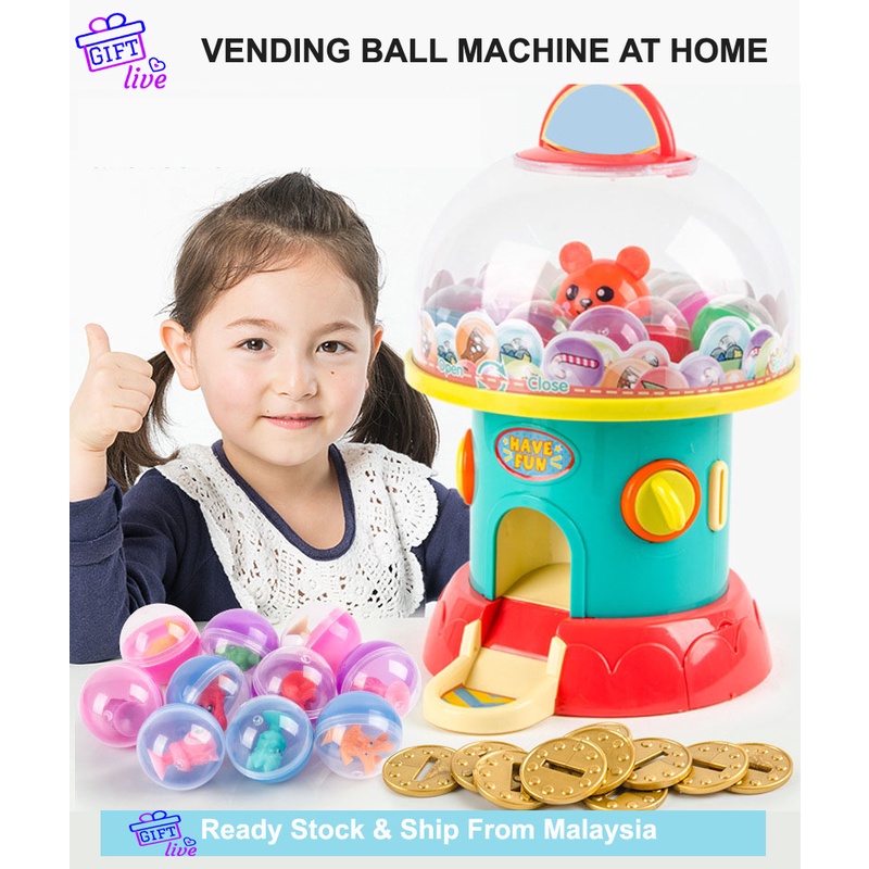 Mini Ball Vending Capsule Machine Toy Gacha Gashapon Dispenser Arcade ...