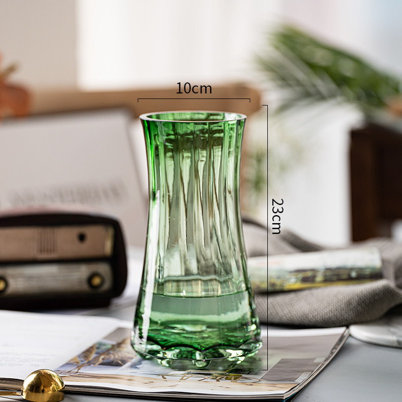 Light Luxury Gold Painting Transparent Glass Vase Living Room Flower ...