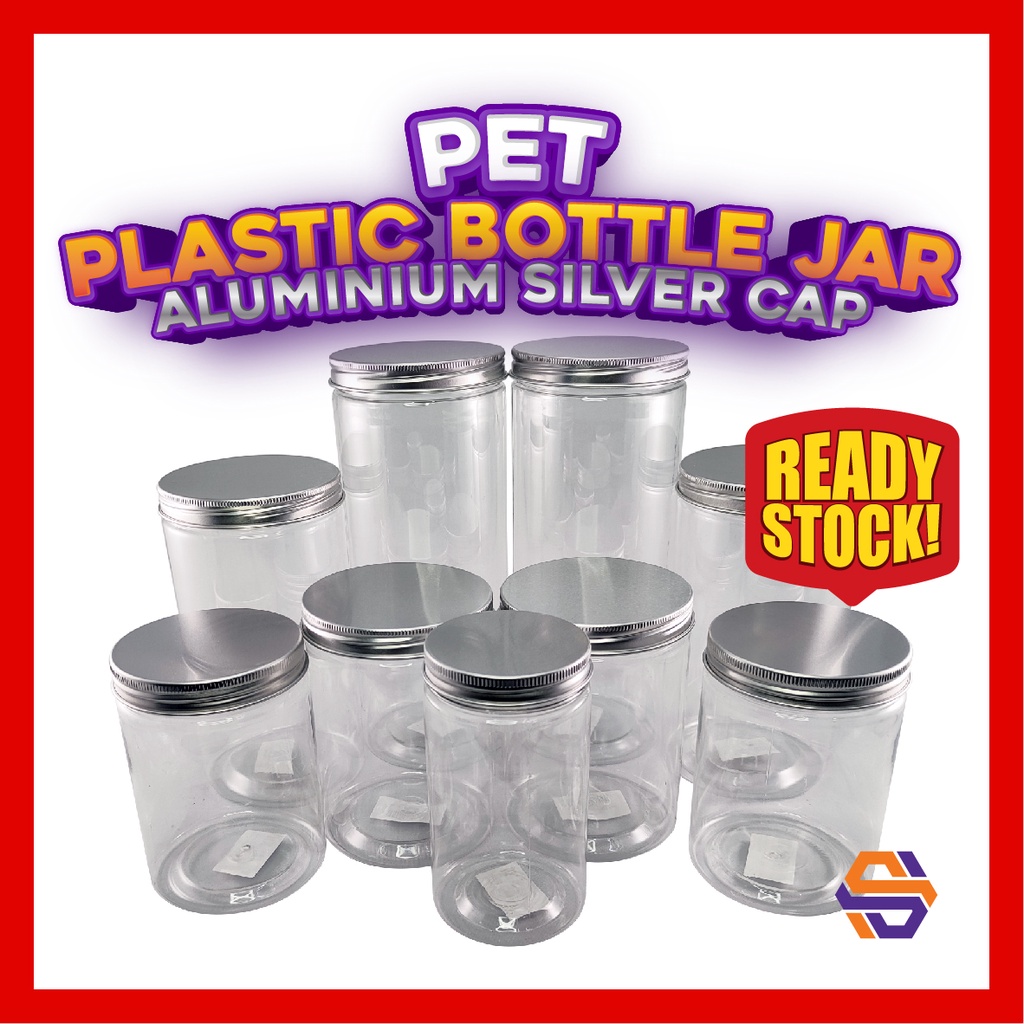 PET Transparent Plastic Jar Bottle with aluminium Cap / Honey Jar ...