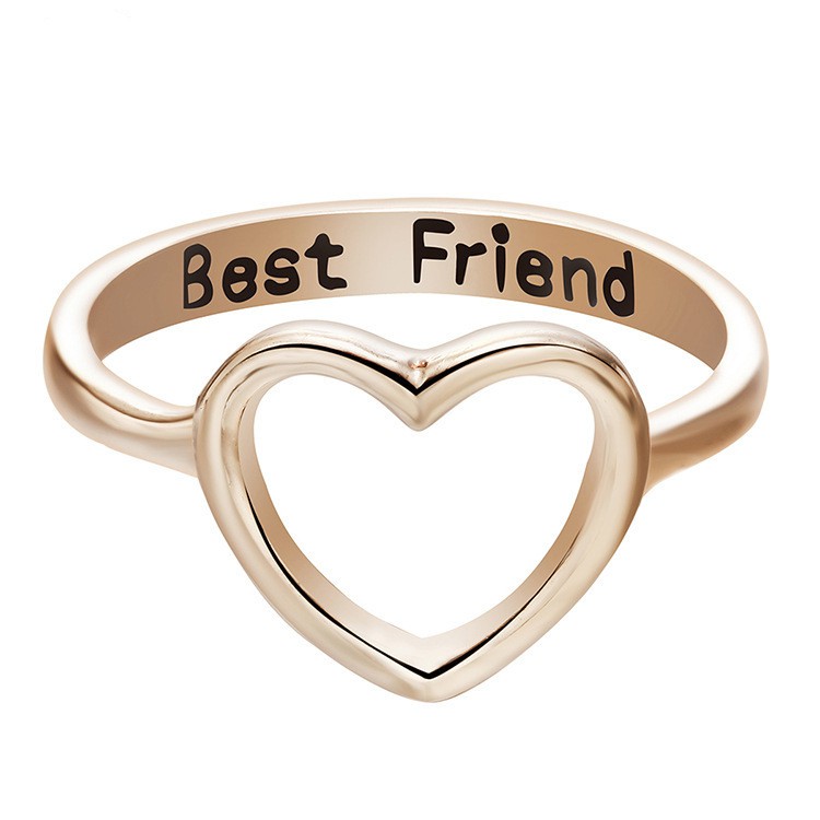 3 colors Love Heart Rings gold silver rose gold Best Friend Ring For ...