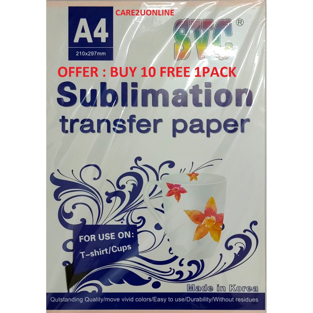 Sublimation transfer Paper A4 Size - 100 Sheets/pack | Shopee Singapore