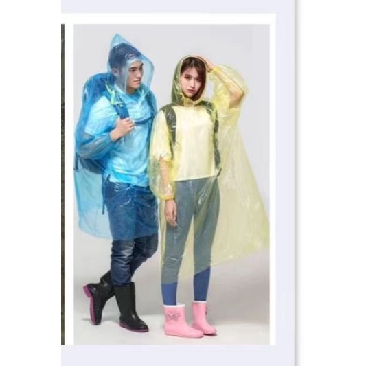 Reusable Poncho lightweight Raincoat (pack by random color) | Shopee ...