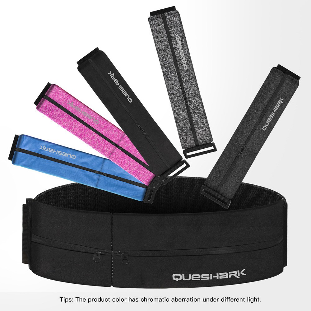 Elastic Waistband Sport Bag Double Zipper Pocket Waist Bag Running Gym ...
