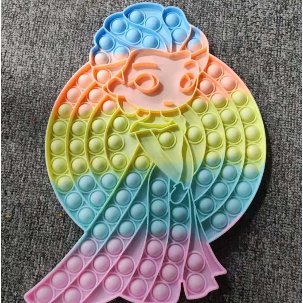 Big Size Frozen Elsa Pop It Rainbow Push Pops Pop It Bubble Toy Anti ...