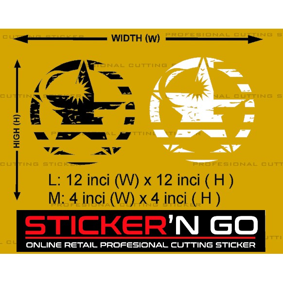 STICKER CUTTING CUSTOM ARMY STAR FLAG LOGO DESIGN 4X4 FORD JEEP ...