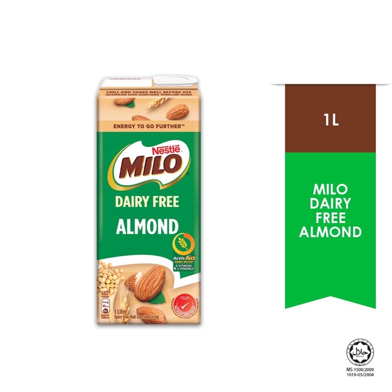 Milo Almond Dairy Free UHT 1Litre /Milo Susu Badam UHT 1 Litre | Shopee ...