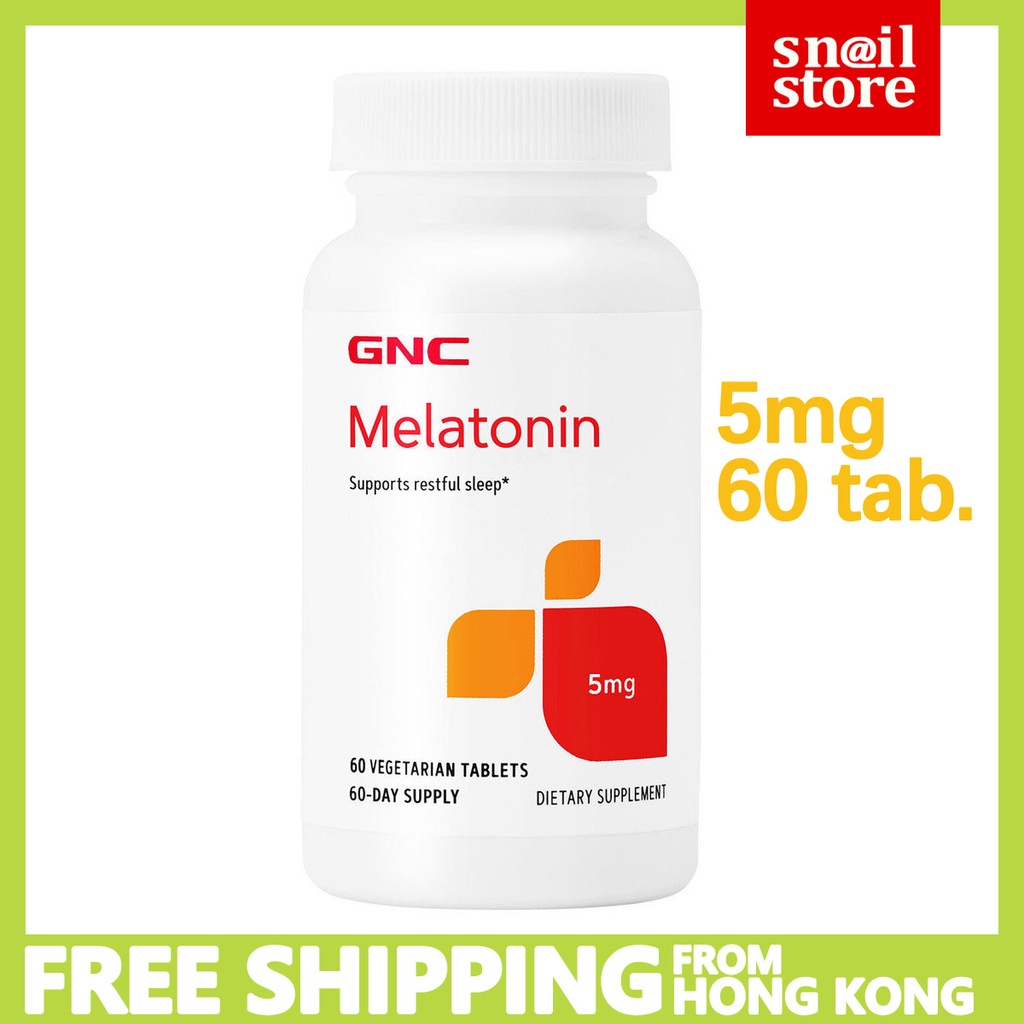 GNC Melatonin 5MG （EXP 2028） Supports restful sleep 60 vegetarian ...