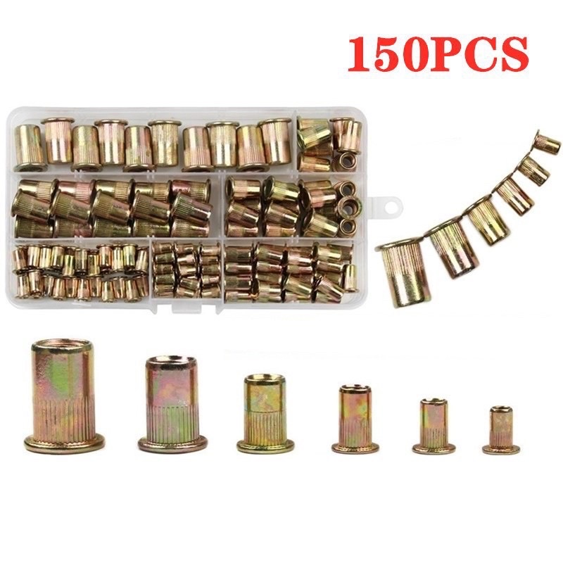 150pcs Rivnut Steel Rivet Nut M3 M4 M5 M6 M8 M10 Insert Rivets Multi ...