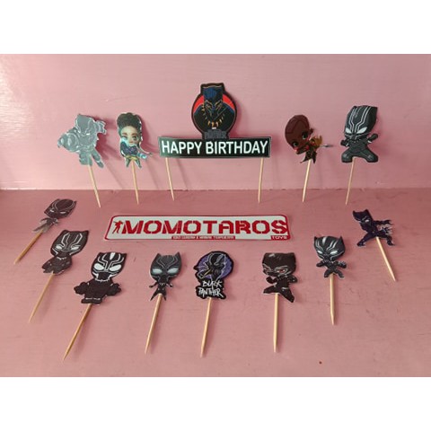 Superhero black panther chibi cake Topper set | Shopee Singapore