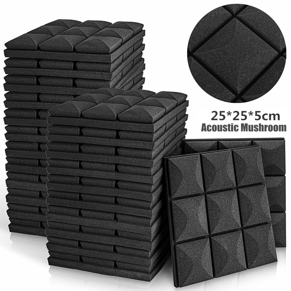 12 Pack 25*25*5cm Durable Soundproofing Soundproof Foam Studio Foams ...