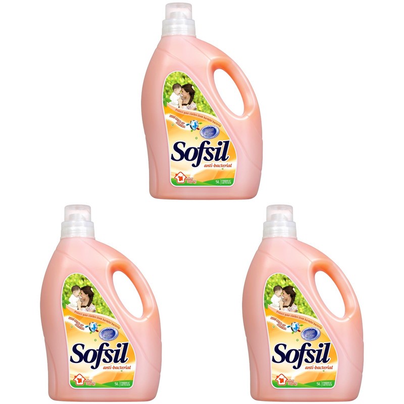 [Bundle of 3] Sofsil Fabric Softener (Anti-Bacterial) 5L | Shopee Singapore