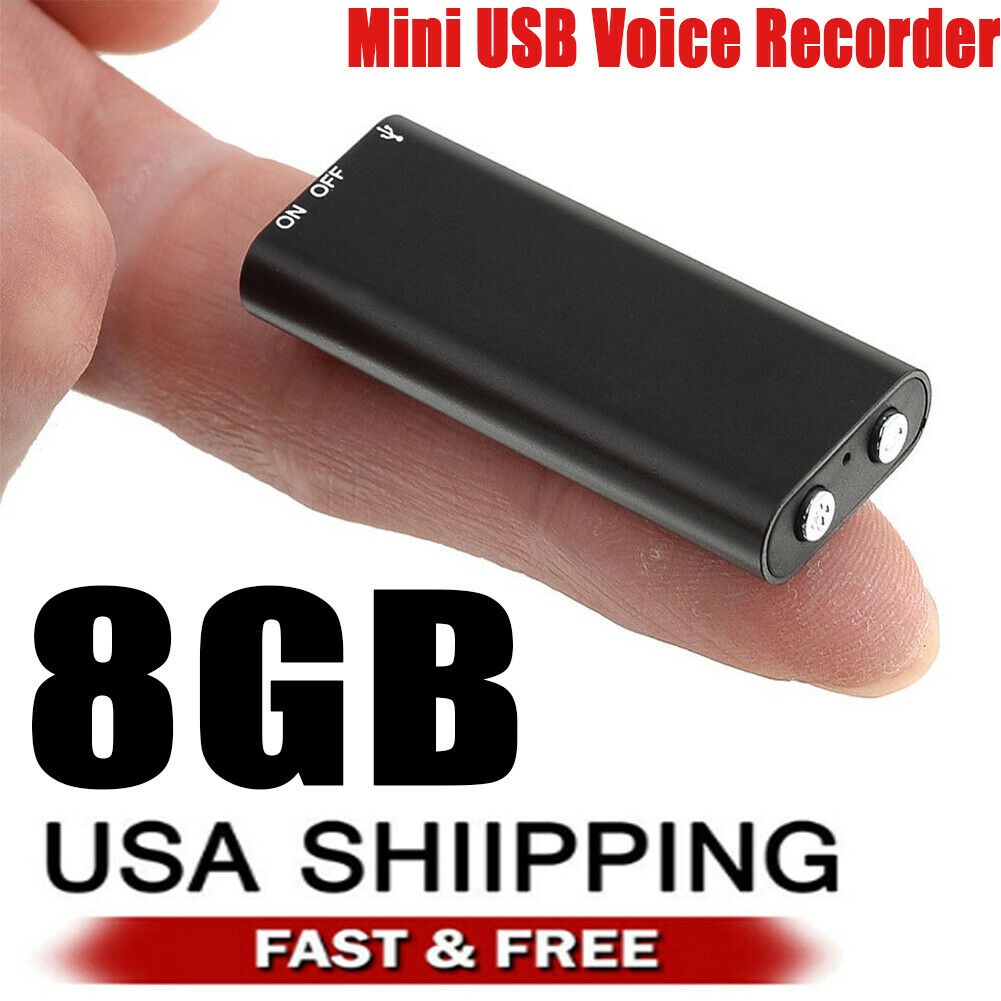 NEW Mini Spy Audio Recorder Voice Listening Device 96 Hours 8GB Bug ...