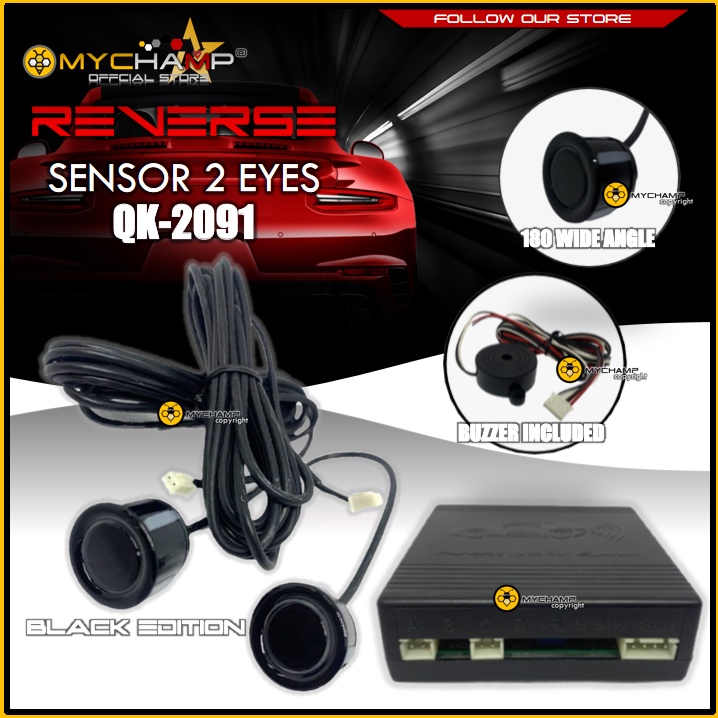 Car Parking Reverse Sensor 2 Eyes - Black (QK-2091) | Shopee Singapore