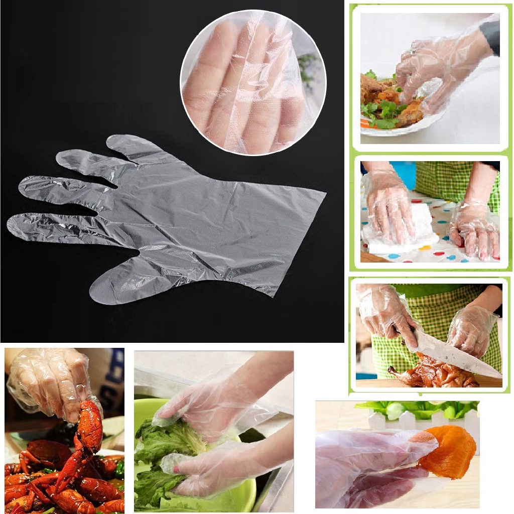 Ready stock! Disposable Clear Plastic Gloves - 100 Pieces Disposable ...