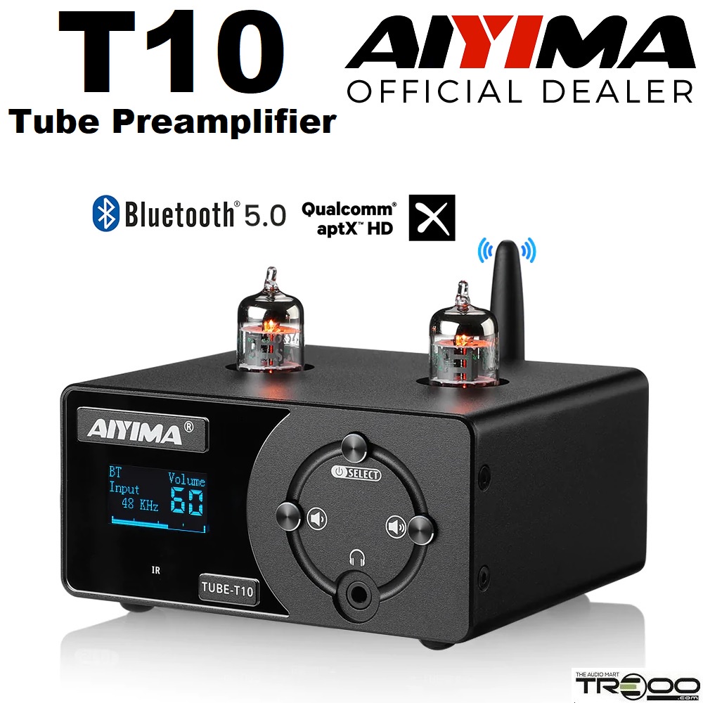 AIYIMA TUBE-T10 (T10) Wireless Bluetooth Streamer, Coaxial / Optical / USB DAC & Tube ...