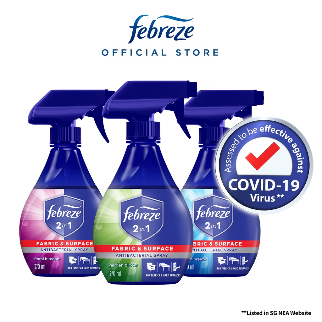 Febreze 2-in-1 Antibacterial Disinfectant Spray 370ml Assorted | Shopee ...