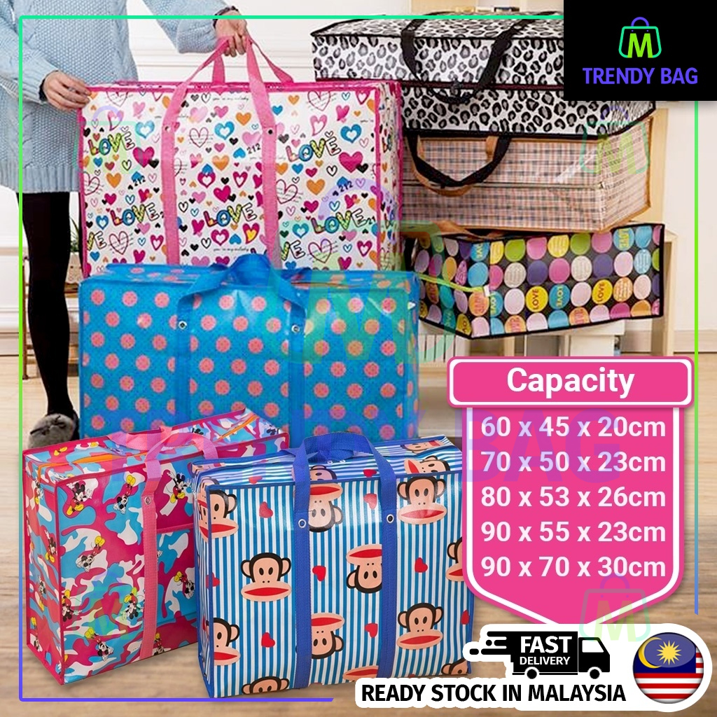 Beg Guni Besar Berzip Tebal Laundry Bag Waterproof Large Storage Beg ...