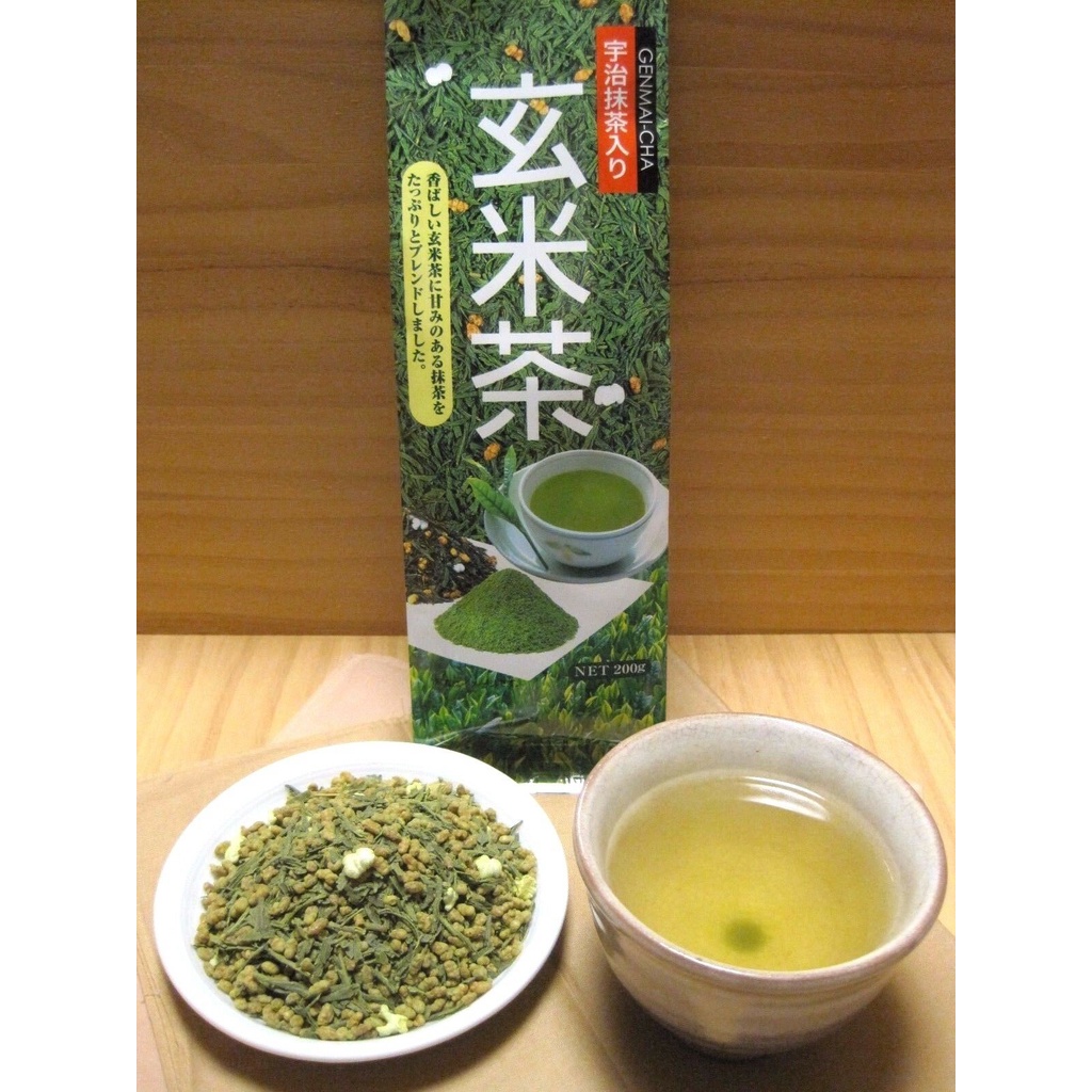 GENMAICHA 200g, Japanese Loose Leaf Green Tea mixed with Roasted Brown Rice & UJI MATCHA, Made ...