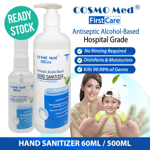 Cosmo Med Hand Sanitizer (Alcohol Based) 500ml *Hopicare*Assure*Zappy ...