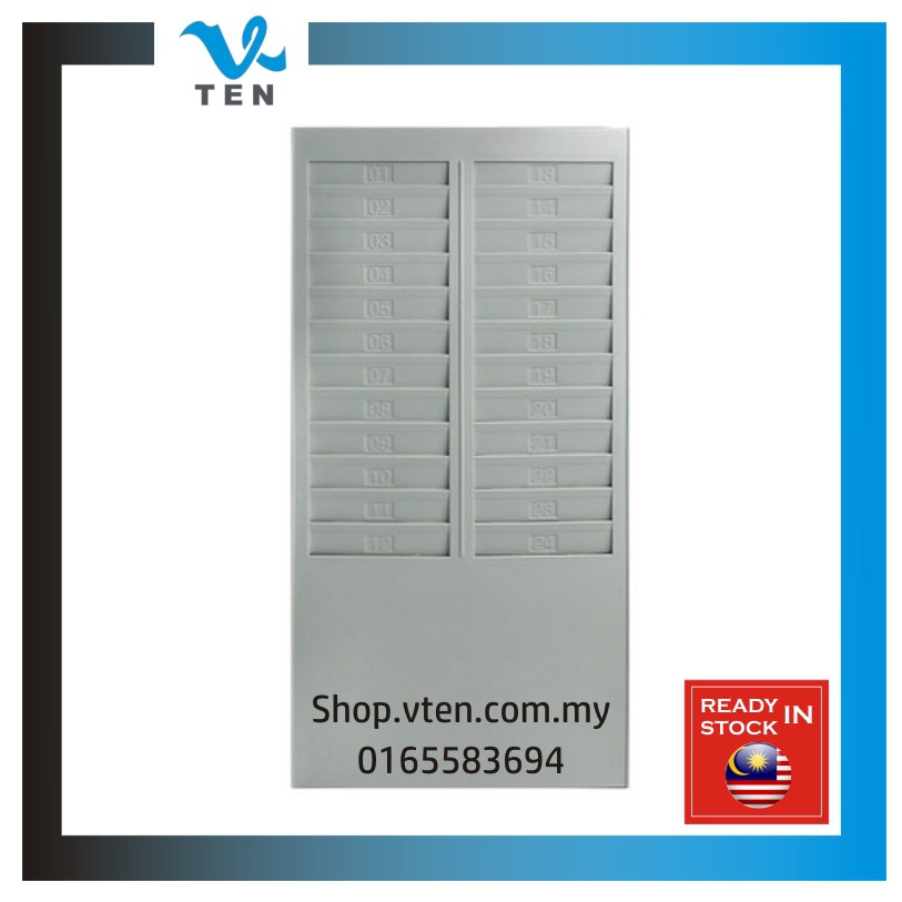 24 Employee Time Recorder Punch Card Holder Office Factory use Kilang ...