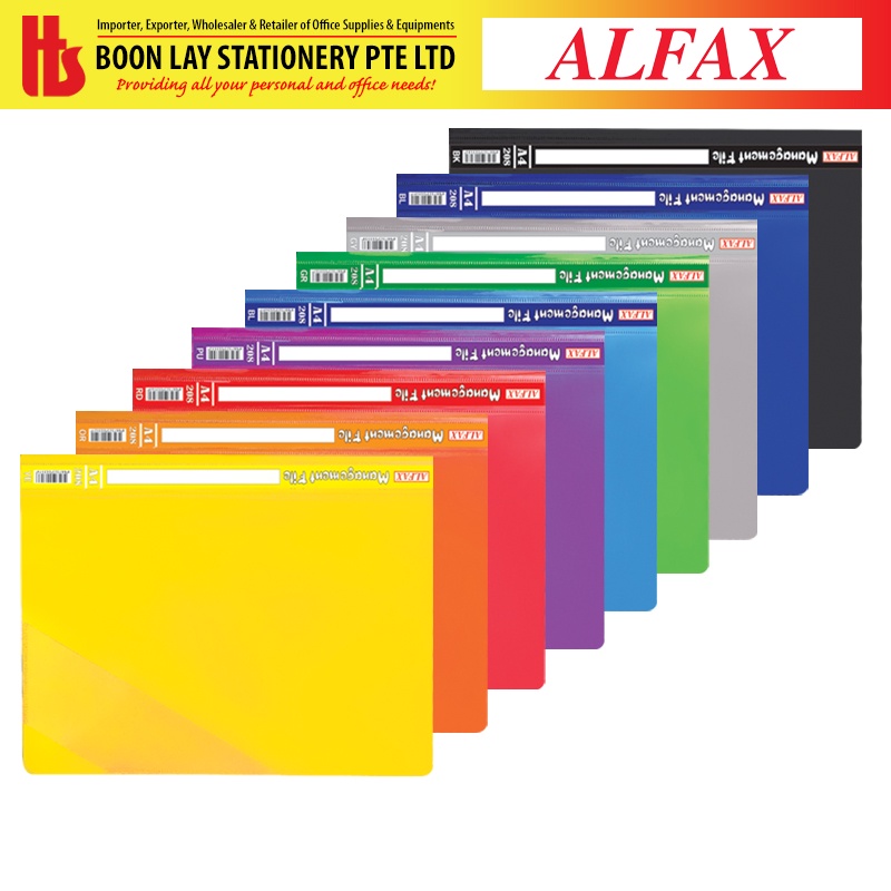 ALFAX 208 Management File with fastener inside (A4 size) 12pcs per pack ...