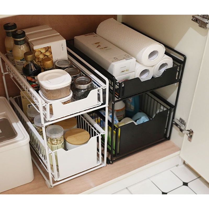 Rak Dapur Sliding Cabinet Basket Pull Out Kitchen Organizer Drawer ...