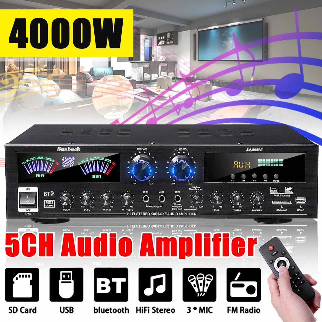 Wireless Bluetooth 5.1 Speaker System 4000W, Home Amplifiers Bass Audio ...