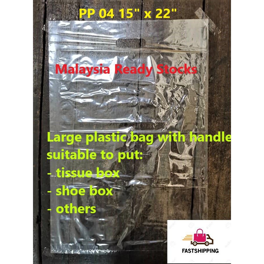 Borong 1kg big PP Transparent Clear Plastic Bags with handle plastik ...