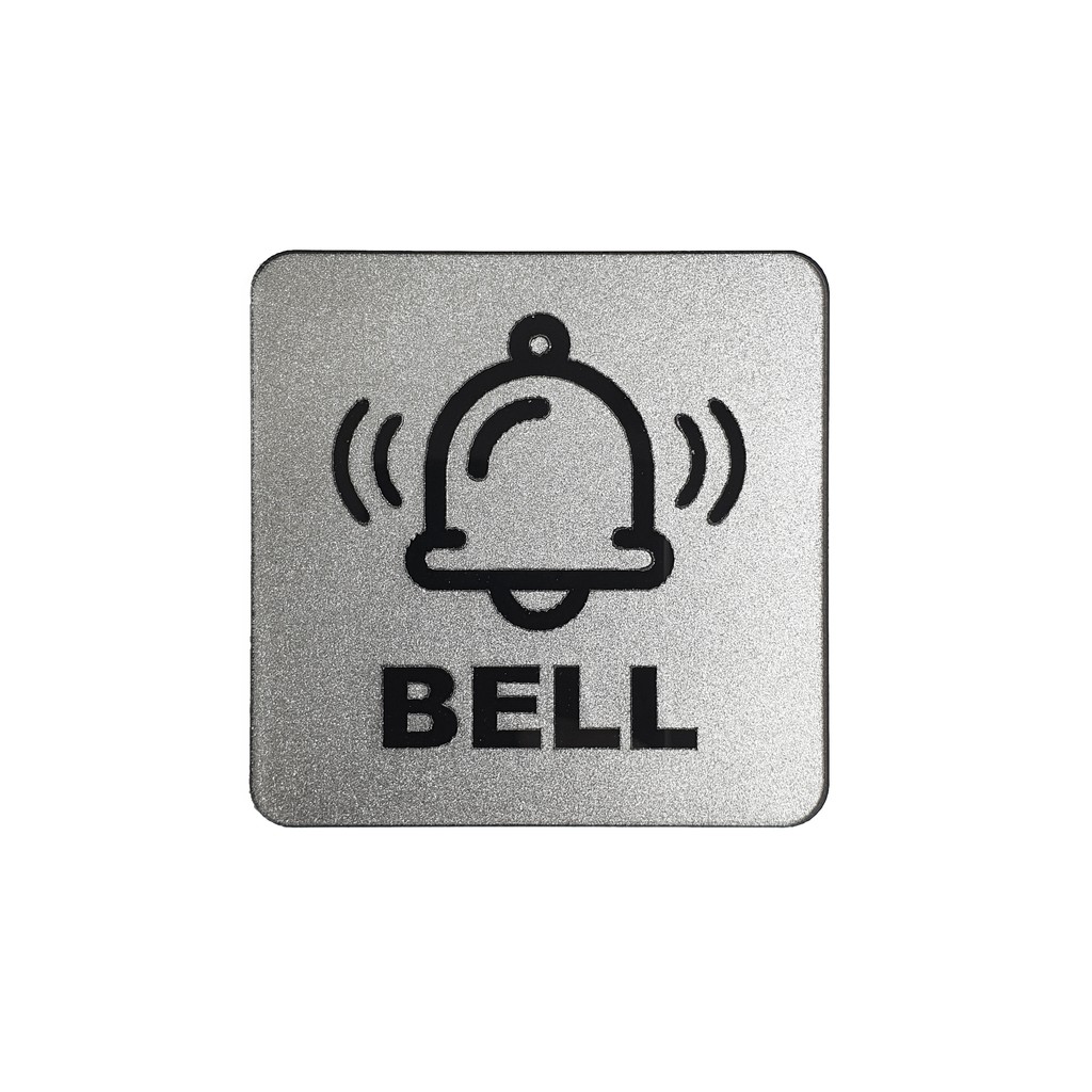Acrylic Sign - SILVER Bell - Home Bell Signage / Bill Waiter Table Bell ...