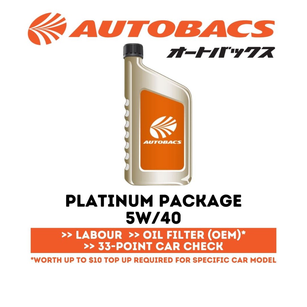 Autobacs Platinum Fully Synthetic Engine Oil 5W/40 or 5W/30 Servicing ...